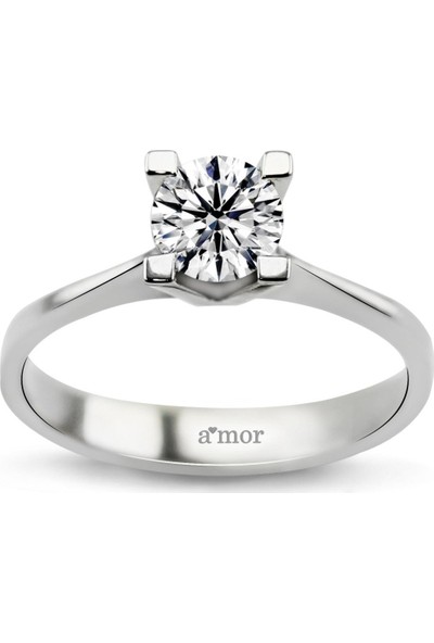 Amor 0.80 Karat Tektaş Pırlanta Yüzük G-Sı 14K Amor 0.80 Karat Tektaş Pırlanta Yüzük G-Sı 14K
