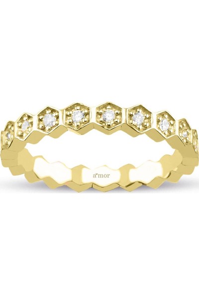 Amor 0.16 Karat Pırlanta Yarımtur Yüzük F-Sı 18K Amor 0.16 Karat Pırlanta Yarımtur Yüzük F-Sı 18K
