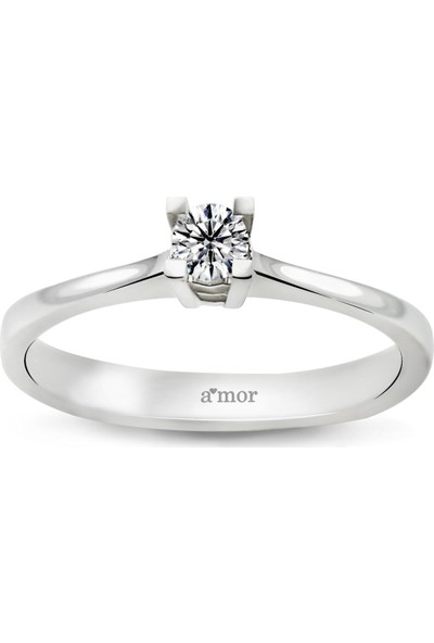 Amor 0.18 Karat Tektaş Pırlanta Yüzük D-Sı 14K Amor 0.18 Karat Tektaş Pırlanta Yüzük D-Sı 14K