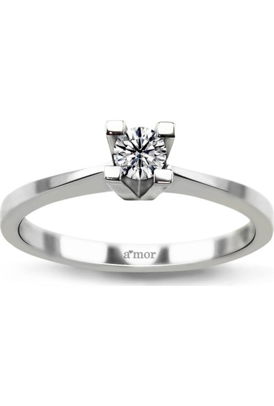 Amor 0.18 Karat Tektaş Pırlanta Yüzük F-Sı 14K Amor 0.18 Karat Tektaş Pırlanta Yüzük F-Sı 14K