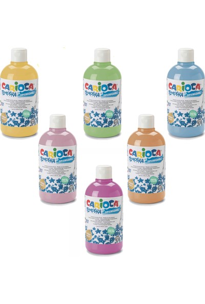 Carioca Tempera Pastel Renkler Yıkanabilir Sulu Boya 500 ml 6'lı Carioca Tempera Pastel Renkler Yıkanabilir Sulu Boya 500 ml 6'lı