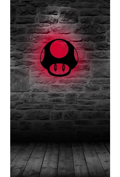 Woodenart Ledli Marıo Mantarı Ahşap Tablo Woodenart Ledli Marıo Mantarı Ahşap Tablo