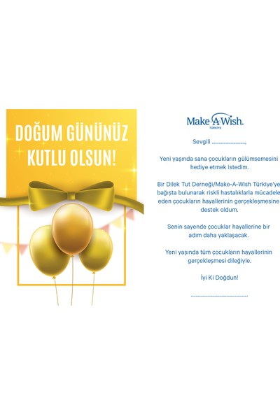 Bir Dilek Tut Derneği Balonlu Doğum Günü Sertifikası Bir Dilek Tut Derneği Balonlu Doğum Günü Sertifikası