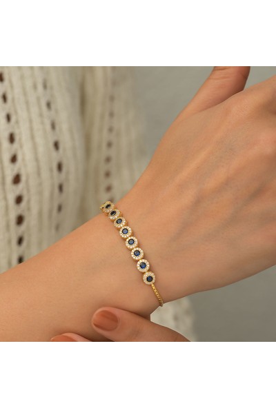 Papatya Silver Altın Kaplama Ayarlanabilir Gümüş Su Yolu Bileklik