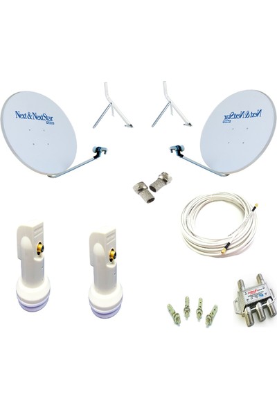 Next 4K Uyumlu Çift Çanak Anten Seti Next 4K Uyumlu Çift Çanak Anten Seti