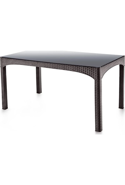 Şenyayla 90x150 Rattan Kapalı Camlı Masa
