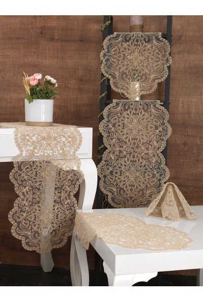 Tropik Home Bej Renk 5 Parça Salon Takımı Çeyiz Seti