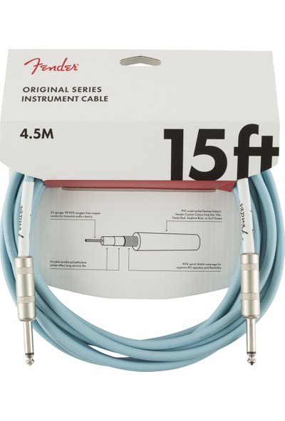 Fender Original Series Instrument Cables 4.5 Metre - Daphne Blue Enstrüman Kablosu Fender Original Series Instrument Cables 4.5 Metre - Daphne Blue Enstrüman Kablosu
