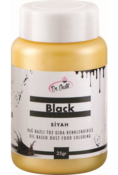 Dr Gusto Toz Yağ Bazlı Gıda Boyası 25 gr Siyah Dr Gusto Toz Yağ Bazlı Gıda Boyası 25 gr Siyah