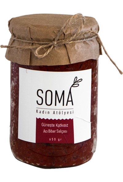 Soma Kadın Atölyesi Acılı Biber Salçası Katkısız Ev Yapımı (Güneşte Kurutulmuş) 650 gr