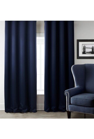 Yukahome Lacivert Blackout Fon Perde