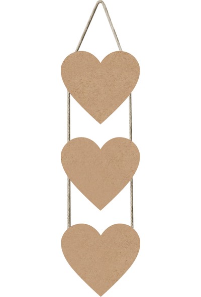 Pol & Art F 724 Ahşap 3 Lü Ipli Kalpli Pano Pol & Art F 724 Ahşap 3 Lü Ipli Kalpli Pano