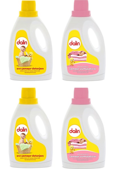 Dalin Sıvı Deterjan 1500 ml (2 Adet) + Bahar Ninnisi Çamaşır Yumuşatıcısı 1500 ml (2 Adet) Dalin Sıvı Deterjan 1500 ml (2 Adet) + Bahar Ninnisi Çamaşır Yumuşatıcısı 1500 ml (2 Adet)