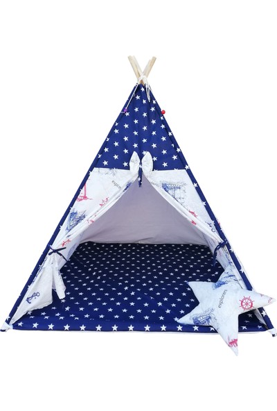 Hupim Ahşap Kızıldereli Oyun ve Uyku Çadırı - Gemili Hupim Ahşap Kızıldereli Oyun ve Uyku Çadırı - Gemili