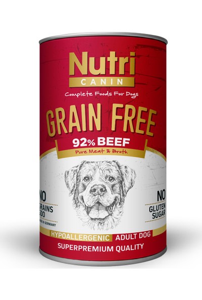 Nutri Canin Tahılsız %92 Biftekli Köpek Konservesi 6 x 400 gr ve Dognip-Papyon Nutri Canin Tahılsız %92 Biftekli Köpek Konservesi 6 x 400 gr ve Dognip-Papyon