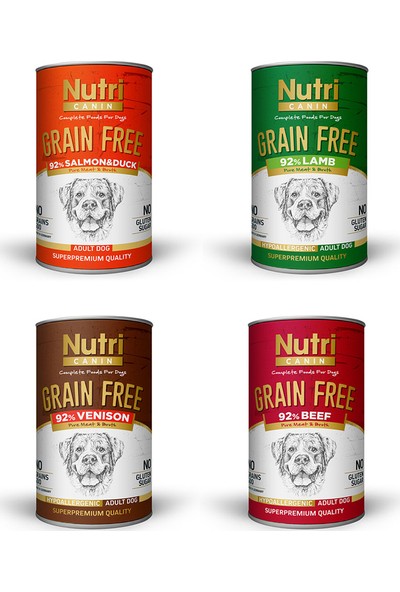 Nutri Canin Tahılsız Karışık Köpek Konservesi 6 x 400 gr ve Dognip-Papyon Nutri Canin Tahılsız Karışık Köpek Konservesi 6 x 400 gr ve Dognip-Papyon