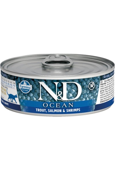 N&d Ocean- Ton ,Alabalık,somon,karides Yetişkin Kedi Konservesi 80 gr (12 Adet) N&d Ocean- Ton ,Alabalık,somon,karides Yetişkin Kedi Konservesi 80 gr (12 Adet)