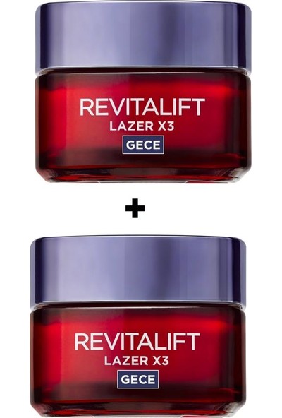 Loreal Paris Revitalift Laser X3 Ailesi Gece Kremi 50 ml + 50 ml 2 Adet Loreal Paris Revitalift Laser X3 Ailesi Gece Kremi 50 ml + 50 ml 2 Adet