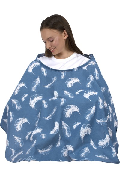 Sevi Bebe Tokalı Emzirme Örtüsü - Tüy Desen