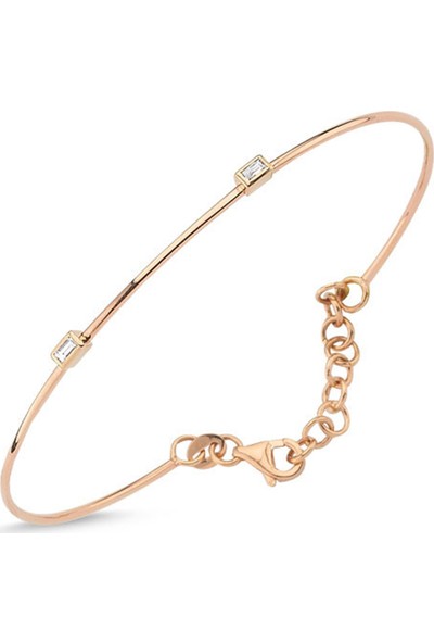Engingold 0.05CT Rose Pırlanta Kelepçe Bilezik