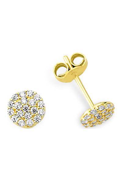 Milades Altın Oval Küpe