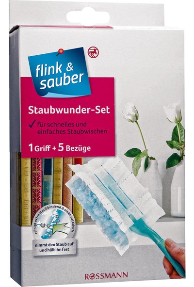 Flink & Sauber Toz Alma Aparatı 1 Adet Sap + 5 Yedek Kılıf Flink & Sauber Toz Alma Aparatı 1 Adet Sap + 5 Yedek Kılıf