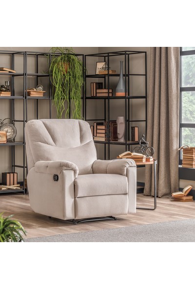 Enza Home NEW YORK Baba Koltuğu Açık Gri-Taytüyü Desenli Kumaş