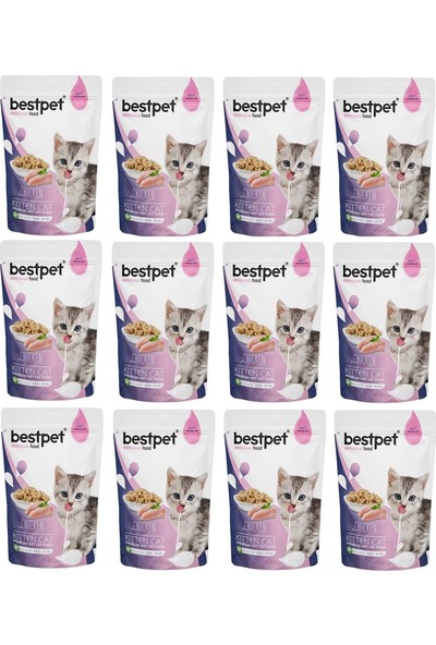 Bestpet Yavru Kediler Için Tavuklu Yaş Mama Pouch 85 gr x 12 Adet Bestpet Yavru Kediler Için Tavuklu Yaş Mama Pouch 85 gr x 12 Adet