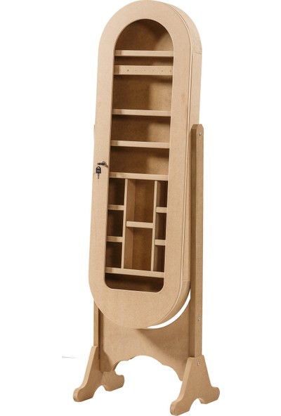 Naze Mobilya Oval Takı Dolabı Ham Ahşap Boyasız Naze Mobilya Oval Takı Dolabı Ham Ahşap Boyasız