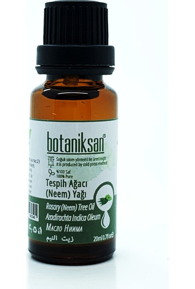Botaniksan Tesbih Ağacı Neem Yağı 20 ml Soğuk Sıkım Saf Katkısız Botaniksan Tesbih Ağacı Neem Yağı 20 ml Soğuk Sıkım Saf Katkısız