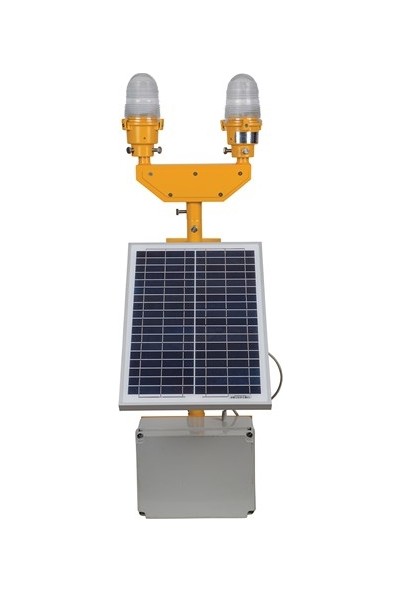 Amper Solar Panelli Uçak İkaz Lambası Çift Armatürlü Amper Solar Panelli Uçak İkaz Lambası Çift Armatürlü