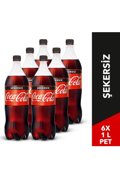 Coca-Cola Şekersiz Pet 1 Litre, 6'lı Paket Coca-Cola Şekersiz Pet 1 Litre, 6'lı Paket