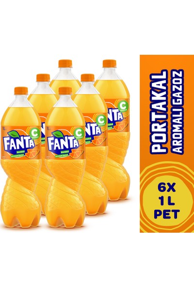 Fanta Pet 1 lt x 6'lı Paket Fanta Pet 1 lt x 6'lı Paket