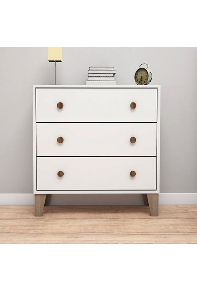 Bimossa Inka 3 Çekmeceli Şifonyer Beyaz