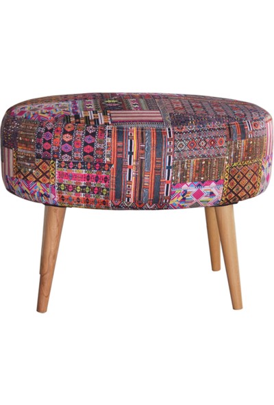 Zeen Concept Valente Oval Puf Kilim Desenli Zeen Concept Valente Oval Puf Kilim Desenli