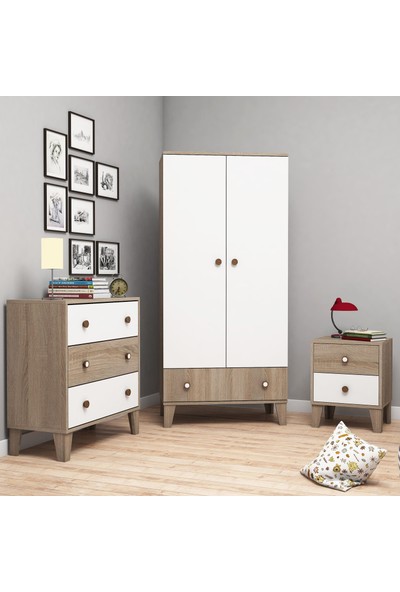 Bimossa Titus Çocuk Odası Takımı Ceviz Beyaz