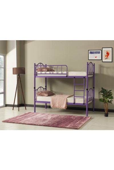 Avensis Papatya Çift Kişilik Ranza Lila 90x190x175 Cm