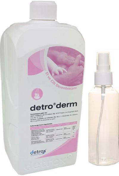 Detrox Detroderm 1000 ml + 100 ml Sprey Şişe