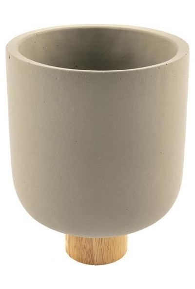 Mikasa Moor Gri Ayaklı Sement Saksı 18x23 cm