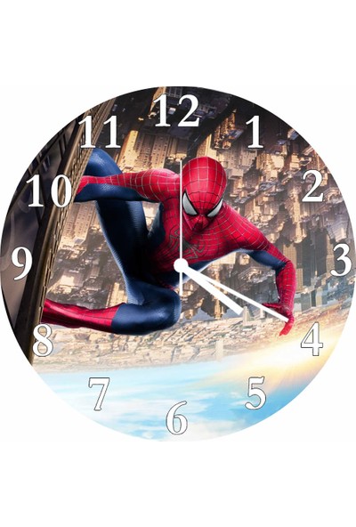 Resmo Örümcek Adam Bombeli Gerçek Cam Duvar Saati Resmo Örümcek Adam Bombeli Gerçek Cam Duvar Saati