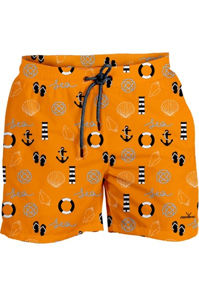 Nordbron Turuncu 8-9 Yaş Deniz Şortu NBSC40C066