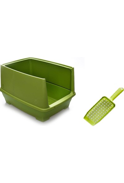 Mascotyarı Kapalı Kedi Tuvaleti + Kürek Elma Yeşili