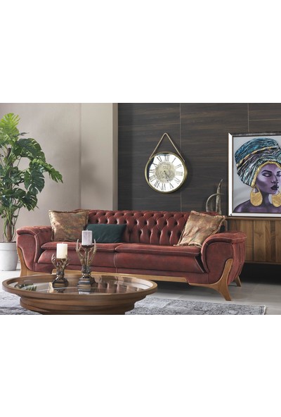 Berrak Mobilya Arya 3'lü Koltuk Mekanizmasız