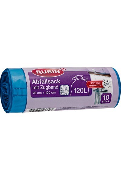 Rubin Çöp Torbası 120 lt 70 x 100 cm 10'lu Cekme Bantlı