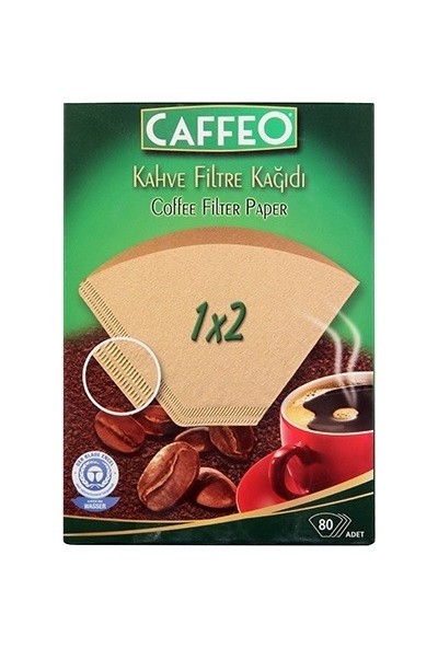 Caffeo 1 x 2 Caffeo Kahve Filtre Kağıdı 80'li Caffeo 1 x 2 Caffeo Kahve Filtre Kağıdı 80'li