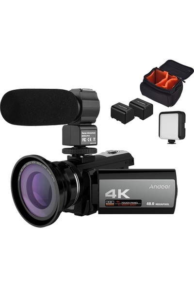 Andoer 4K 48MP Wifi Dijital Video Kamera + Harici (Yurt Dışından) Andoer 4K 48MP Wifi Dijital Video Kamera + Harici (Yurt Dışından)