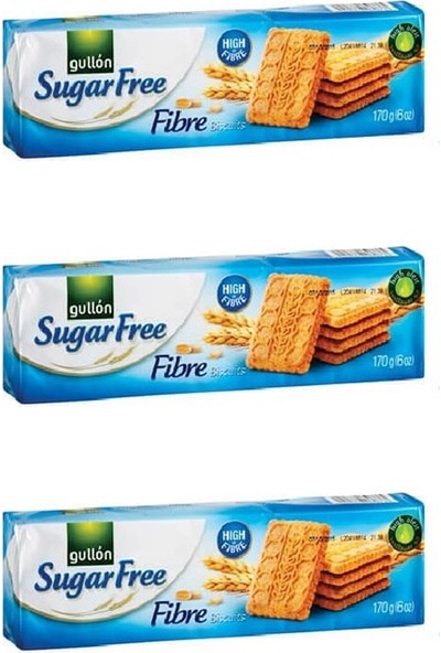 Gullon Lifli Şekersiz Bisküvi 3'lü 510 gr Gullon Lifli Şekersiz Bisküvi 3'lü 510 gr