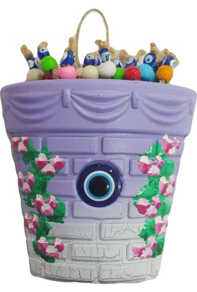 Bimbambom Nazar Boncuklu Duvar Süsü Nazarlıklı Yarım Duvar Saksısı