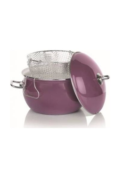 Schafer Kitchenhouse Emaye 20 cm Kızartma Tenceresi Mürdüm