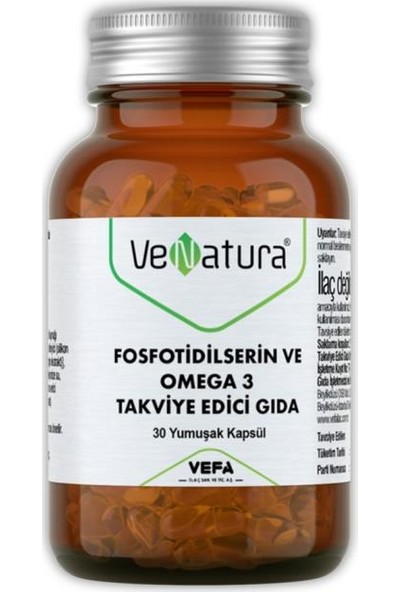 Venatura Fosfotidilserin ve Omega-3 30 Yumuşak Kapsül Venatura Fosfotidilserin ve Omega-3 30 Yumuşak Kapsül